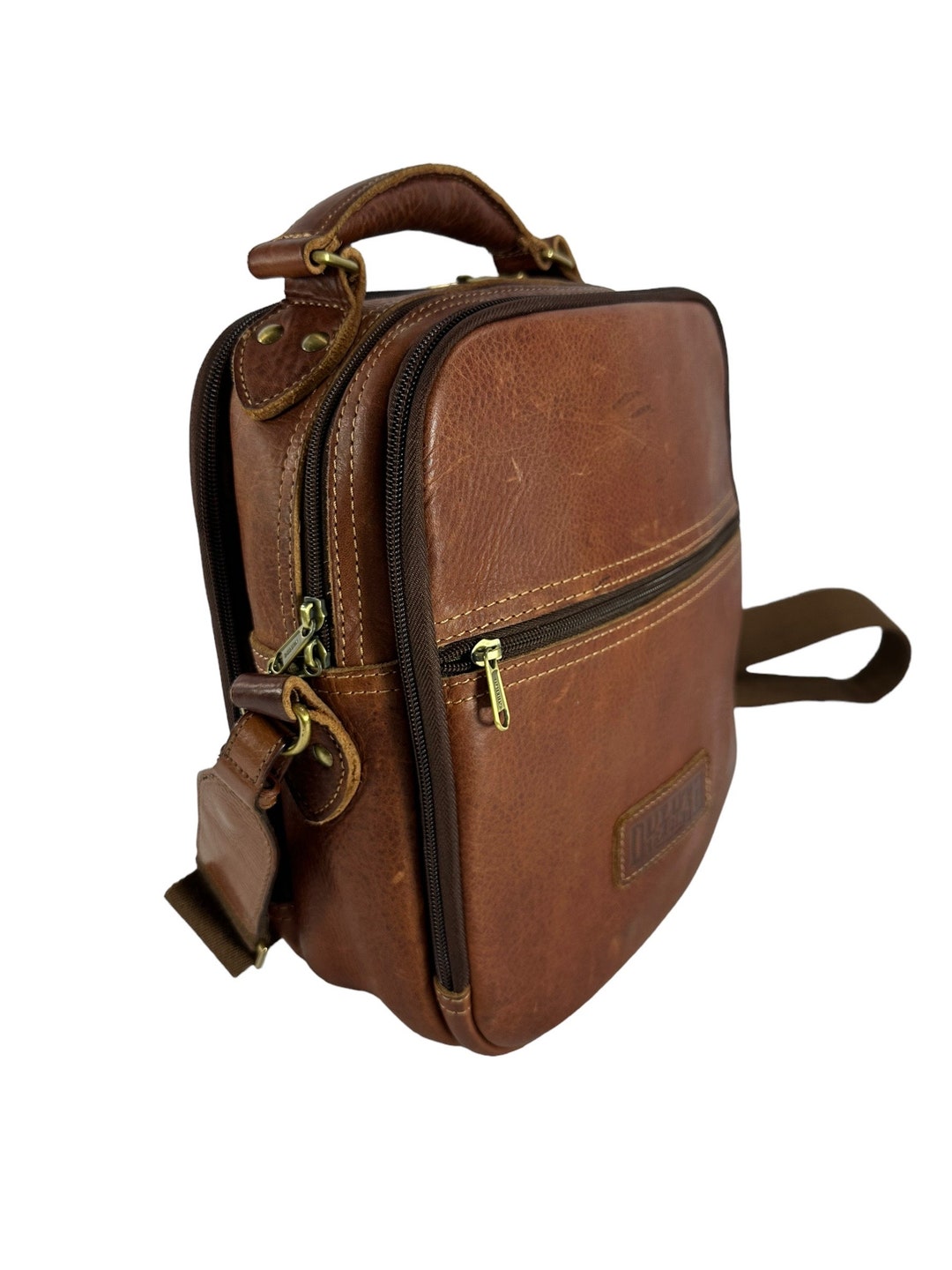 Genuine Vintage DULUTH Trading Company Tan Leather Messenger Bag ...