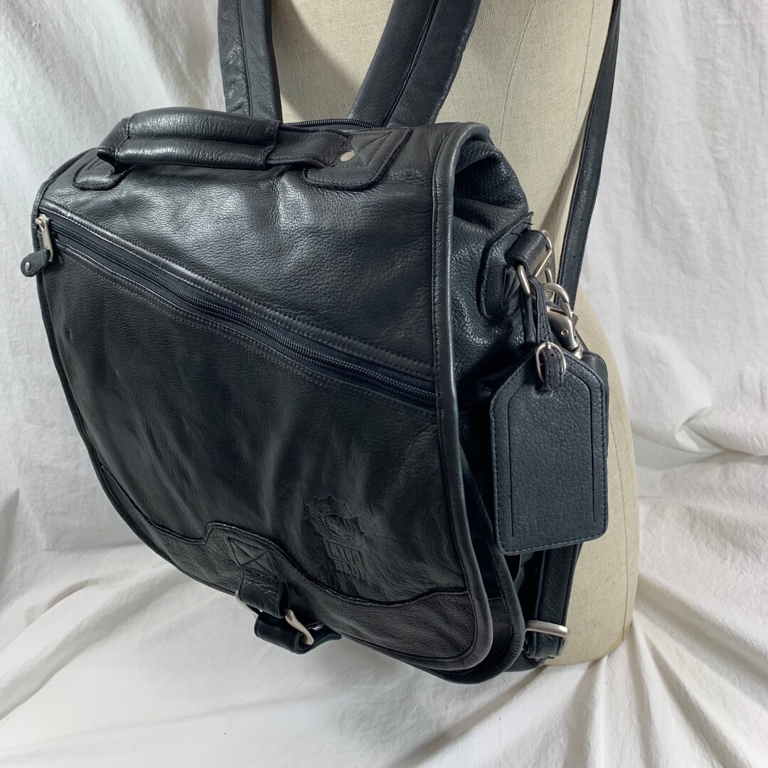 Vintage CANYON OUTBACK Black Leather Backpack Rucksack Multi - Etsy