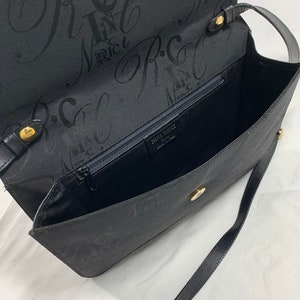 Vintage NINA RICCI Paris Black Signature Brief Crossbody Messenger Bag ...