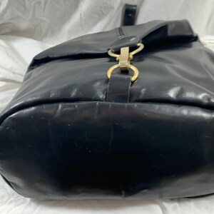 Large Vintage Black Leather Napsack Shoulder Bag Purse Hippie - Etsy