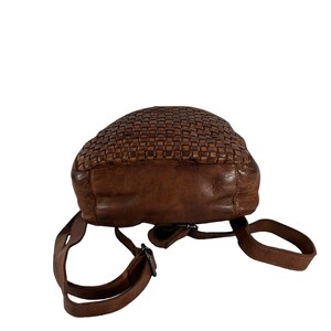 Vintage VILENCA Holland Tan Leather Woven Backpack Rucksack Adjustable ...