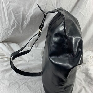 Large Vintage Black Leather Napsack Shoulder Bag Purse Hippie - Etsy