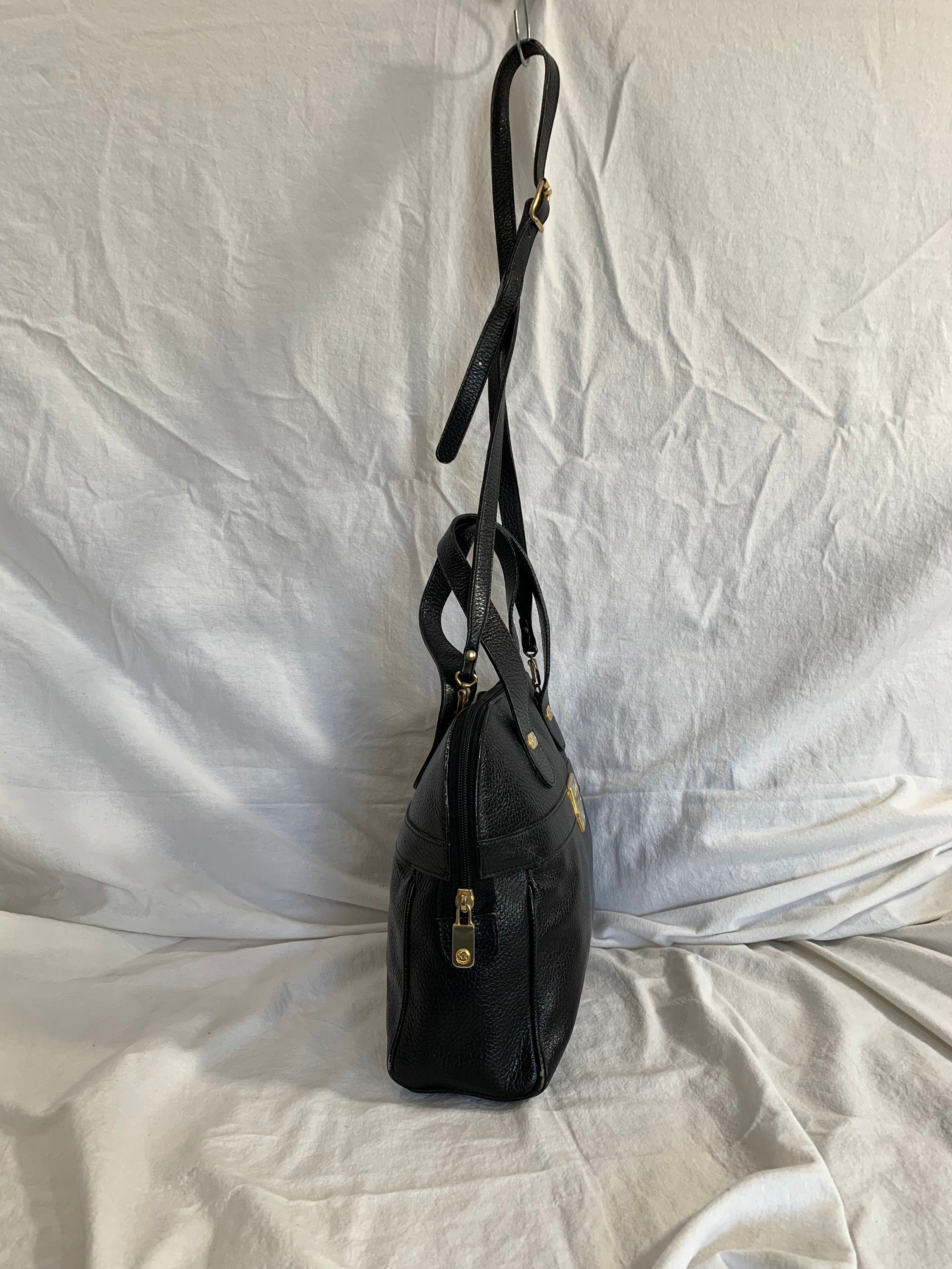 Vintage NINA RICCI Black Leather Shoulder Bag Purse 2 Way | Etsy Ireland