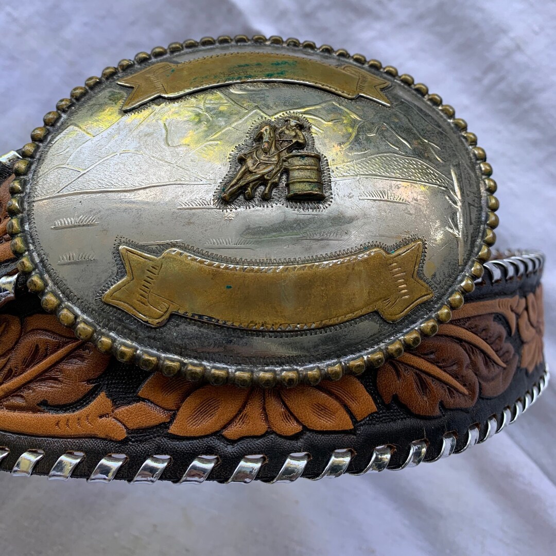Genuine Vintage Large Maplamex M13 M & F Western Rodeo Belt and Buckle ...