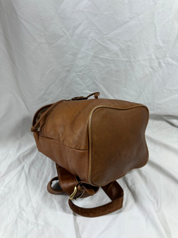 Genuine BOULDER RIDGE tan leather backpack rucksack f… - Gem
