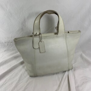 Genuine Vintage COACH 4133 Waverly White Leather Handbag Purse ...