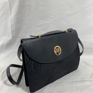 Vintage NINA RICCI Paris Black Signature Brief Crossbody Messenger Bag ...