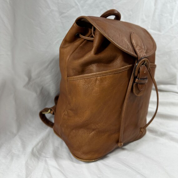 Genuine BOULDER RIDGE tan leather backpack rucksack f… - Gem