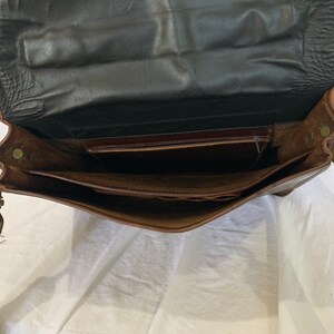 Vintage VILLAGE TANNERY by Sevestet Brown Thick Leather Briefcase ...