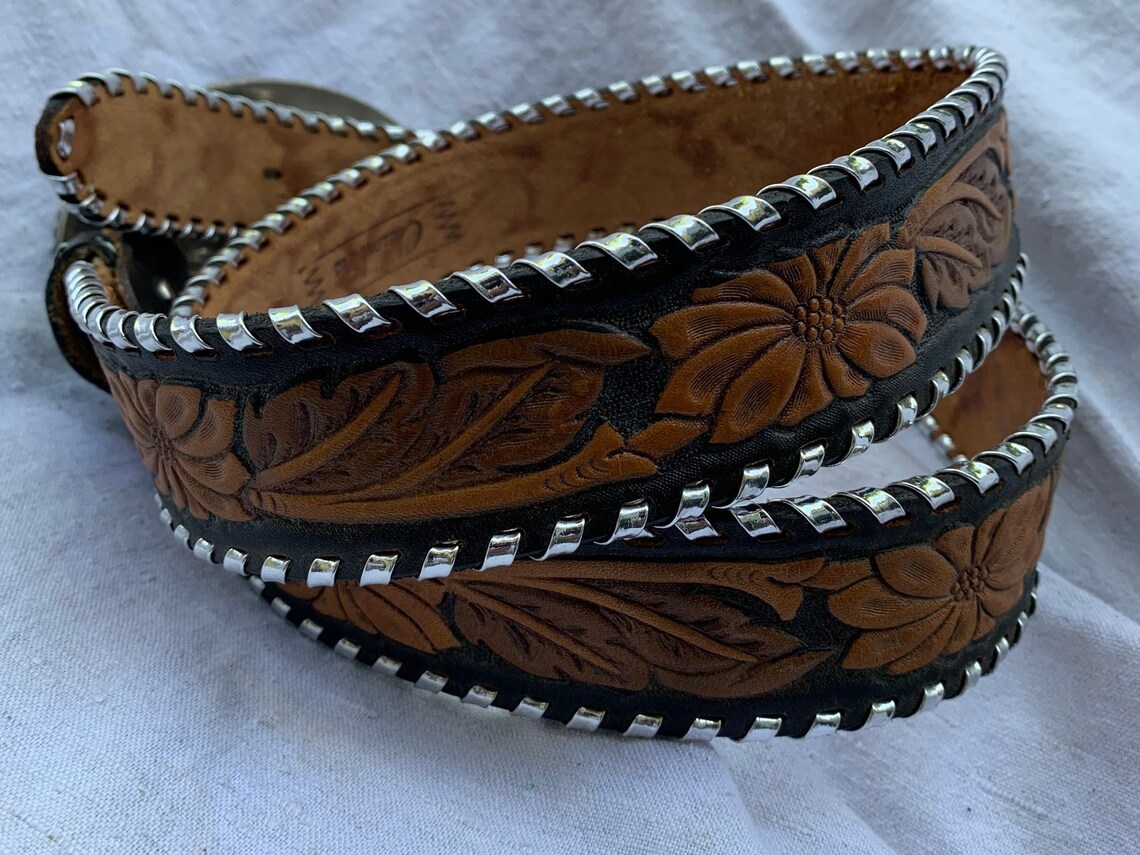Genuine Vintage Large Maplamex M13 M & F Western Rodeo Belt and Buckle ...