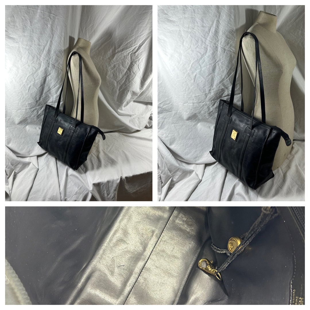 Genuine Vintage HCL Black Leather Signature Logo Hobo Shoulder - Etsy