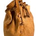 Vintage ALLHAN Jennifer Stilwell Tan Leather Drawstring Bucket Shoulder ...