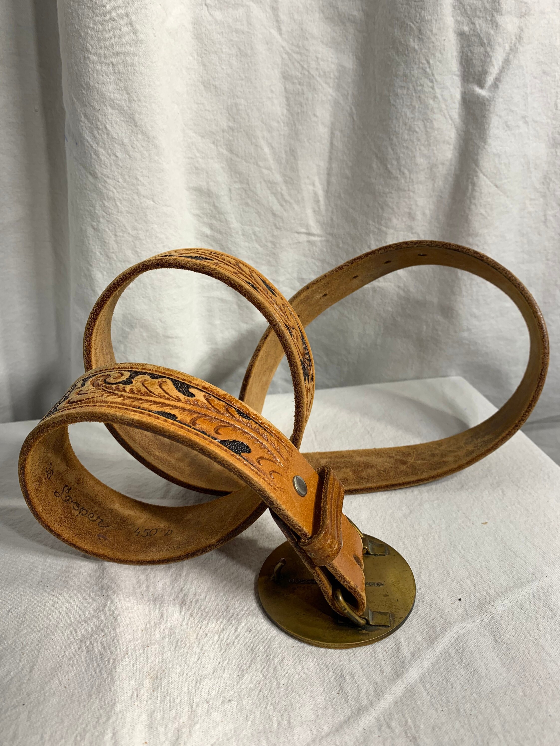 Vintage Genuine Looper Tooled Leather Belt Size 38 With Smith - Etsy UK