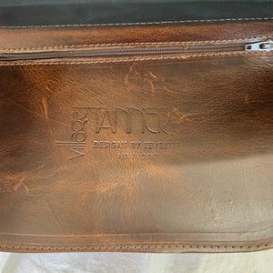 Vintage VILLAGE TANNERY by Sevestet Brown Thick Leather Briefcase ...