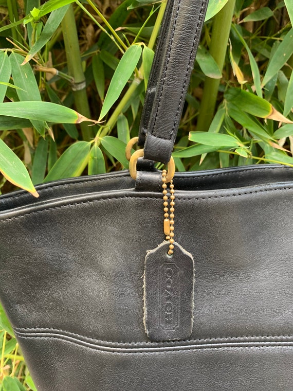 Genuine vintage COACH 9094 black leather tote bag wor… - Gem