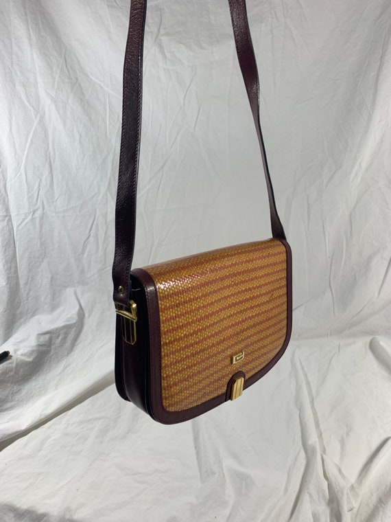 Genuine Vintage Cassandra Paris Leather Canvas Burgun Gem
