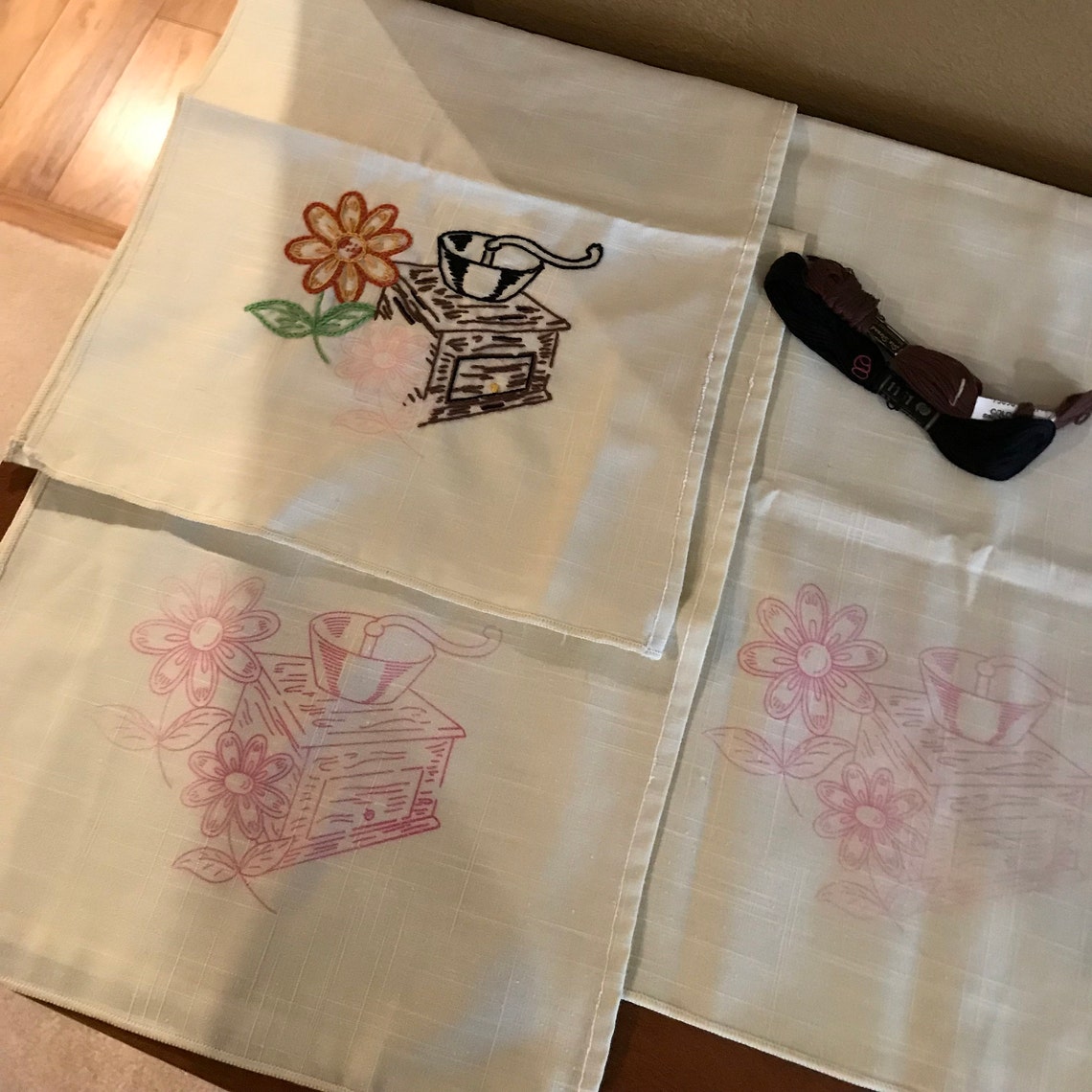 Stamped Off White Unfinished Embroidery Linens | Etsy