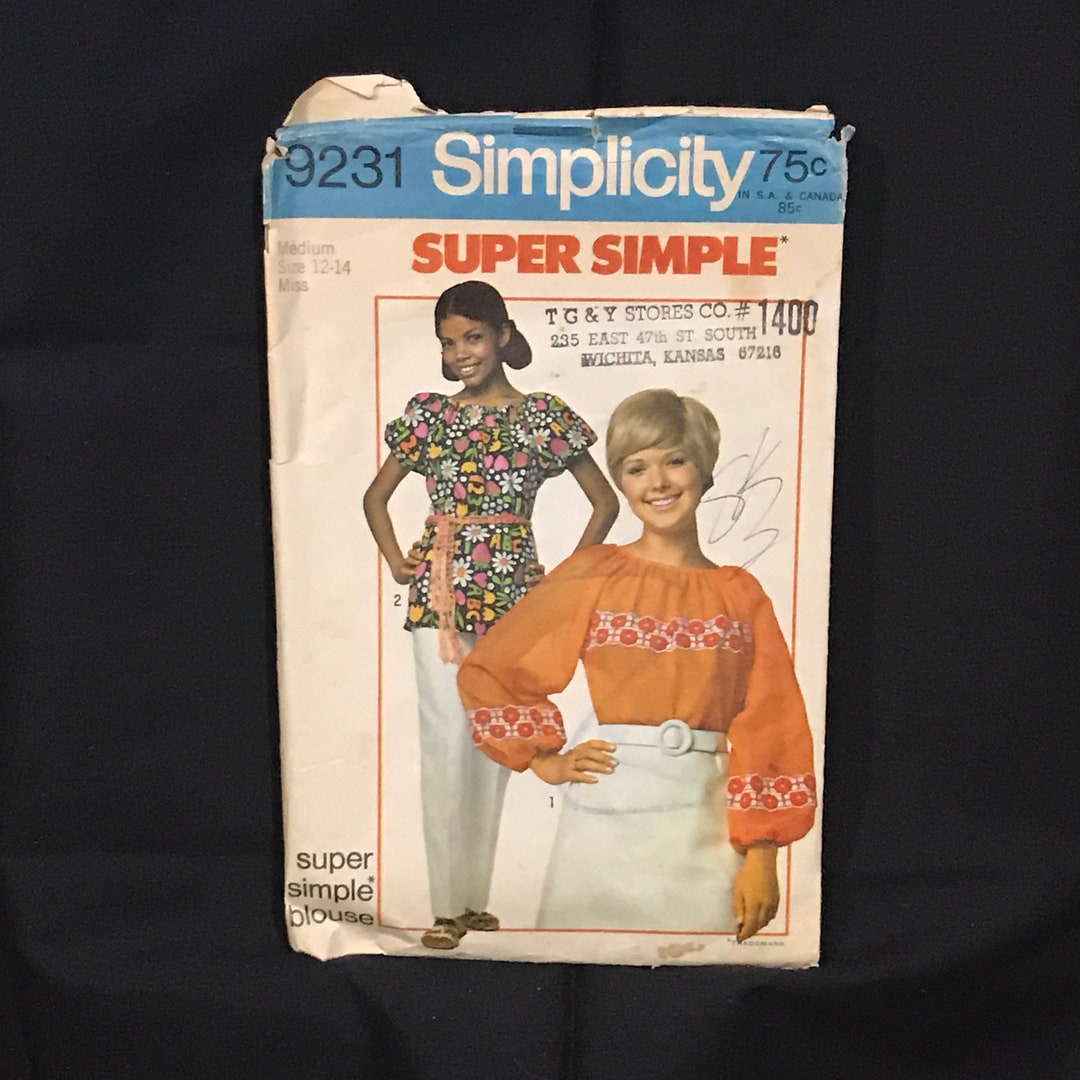 Woman's Miss Blouse Clothes Pattern by Simplicity 9231, Size Medium 12 ...