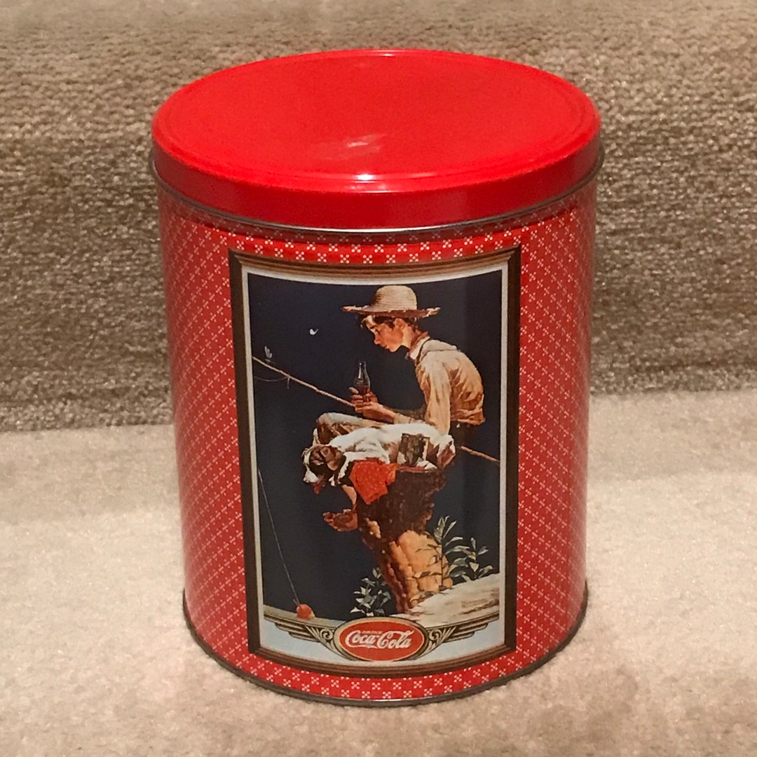 Coka-cola or Coke Advertising Popcorn Tin W/ 3 Picture Panels and Boy ...