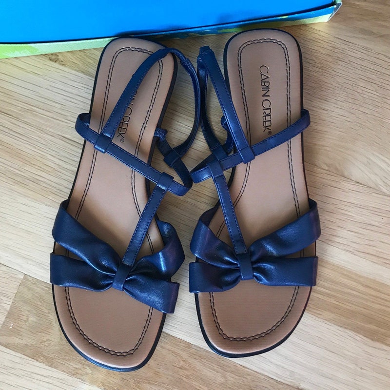 Blue Leather Sandals - Etsy