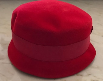 Red Felt Hat - Etsy
