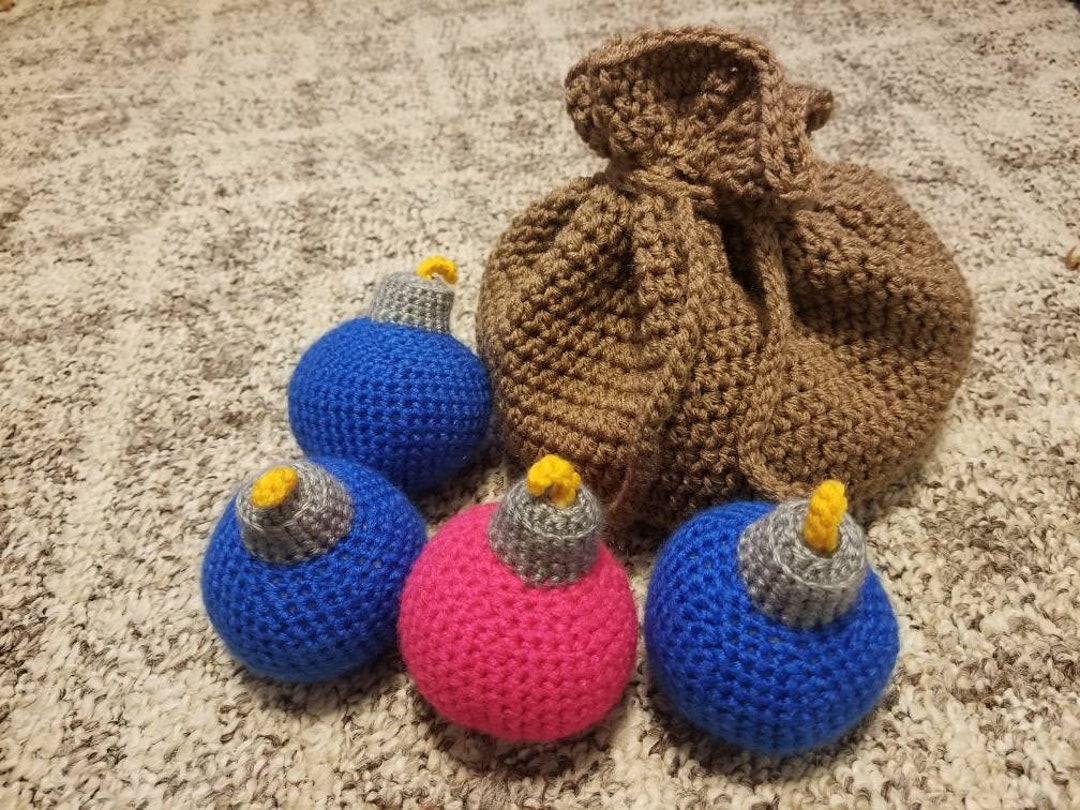 Legend of Zelda Crocheted Bomb Bag and Bombs Handcrafted, Nostalgic ...