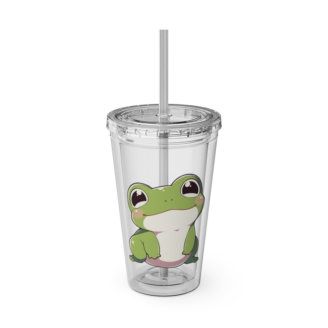 Reusable 16 Oz Frog Tumbler: Bpa-free Clear Cup for Kids, Eco-friendly ...