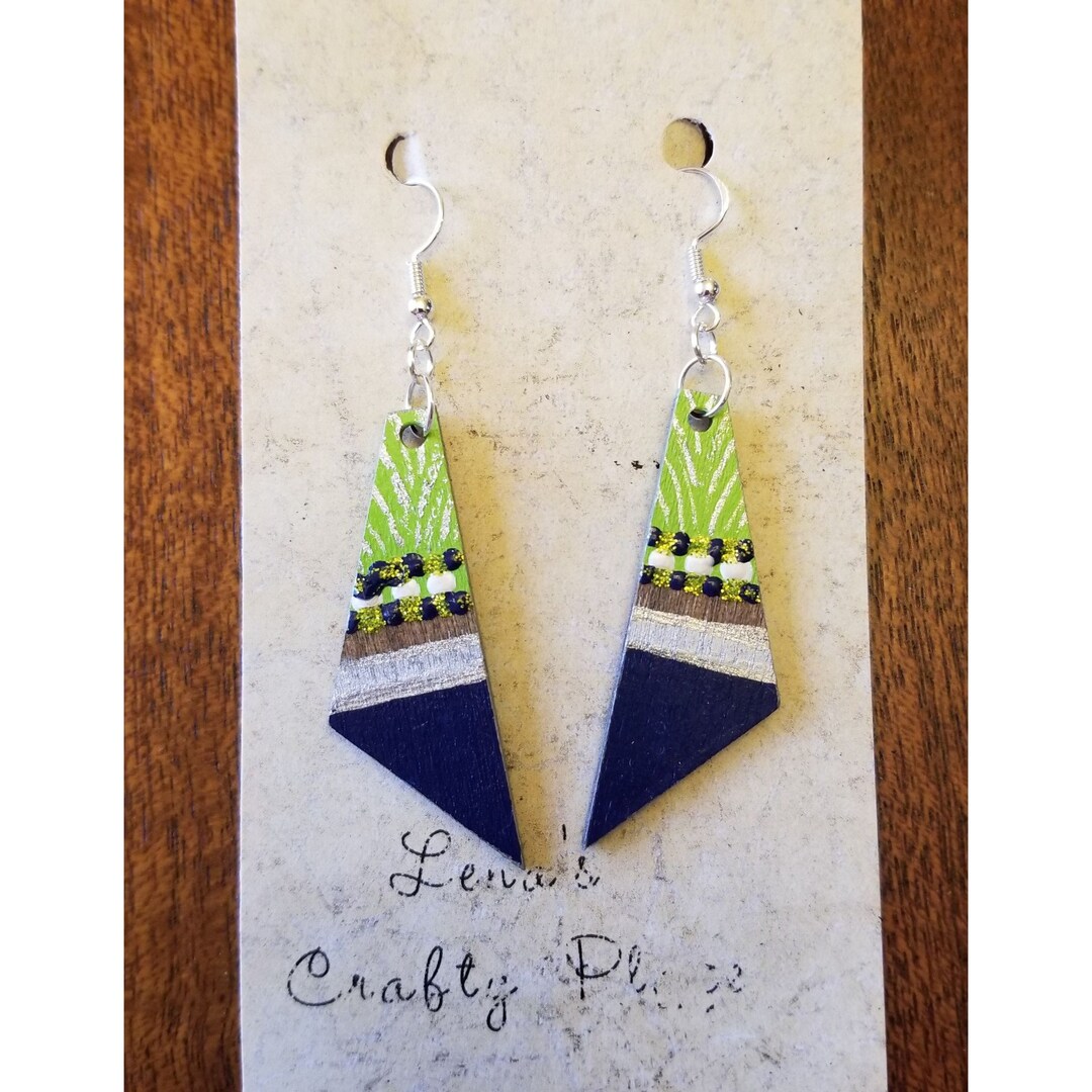 Seahawks Seattle Sounders Mandala Wooden Earrings - Etsy