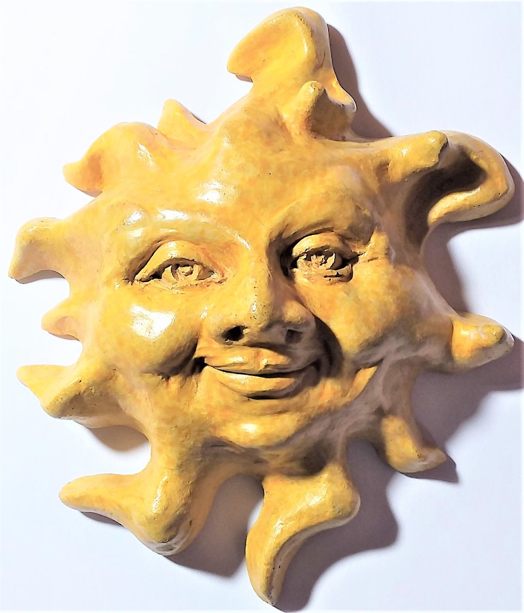 7 Handmade Sun Face, an Ornamental Wall Sculpture, Ready-to-hang Wall ...