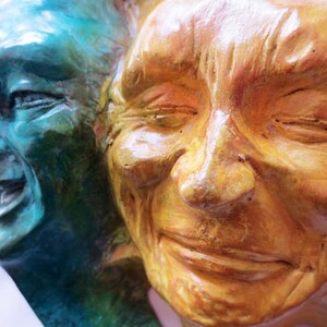 Outdoor Indoor Sun Moon Cast Stone Wall Art Mask With Personality by ...