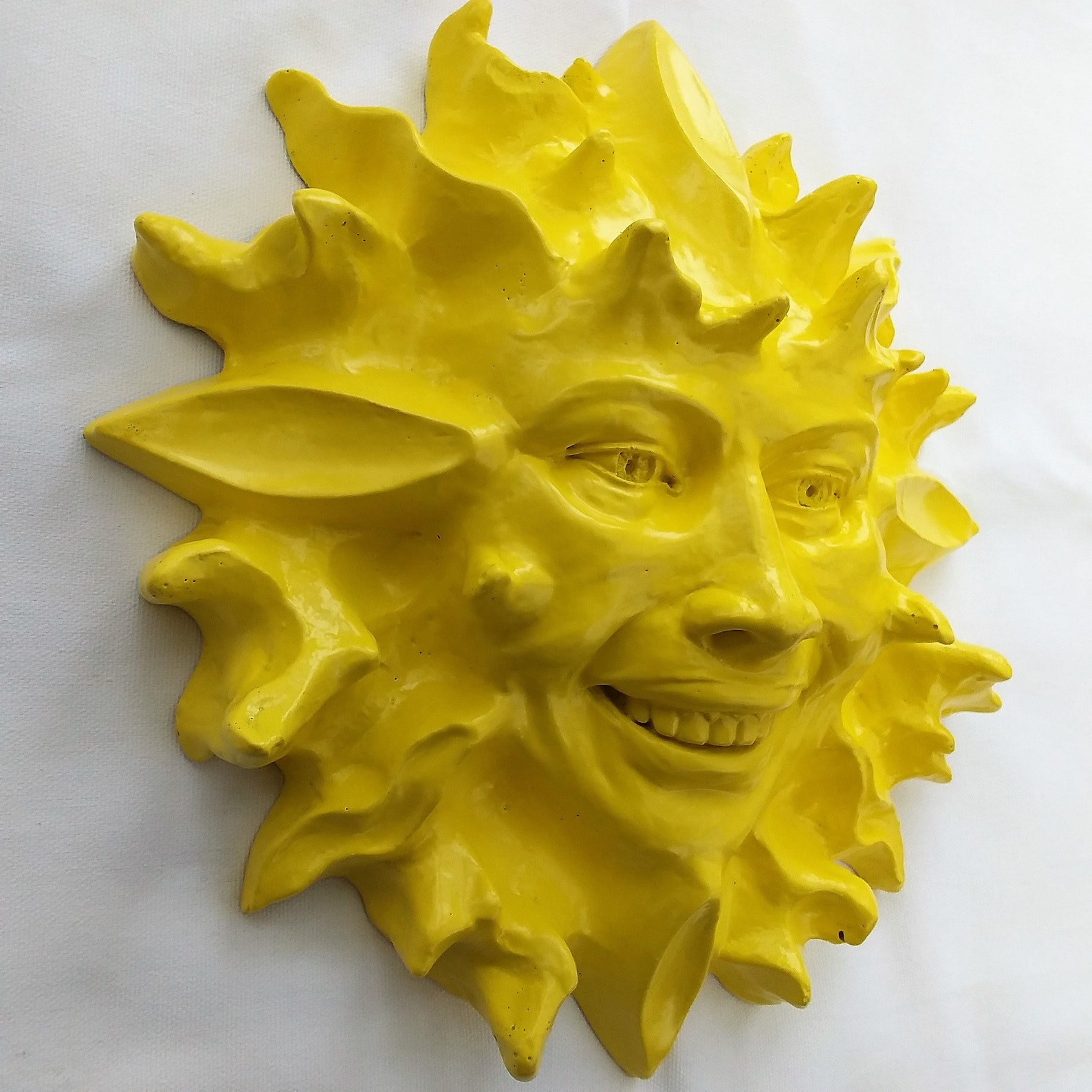 Unique Yellow Sun Face Sculpture 11 Indoor/outdoor | Etsy