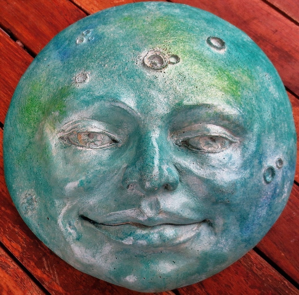 Handmade 8 Turquoise Moon Face Wall Sculpture | Etsy