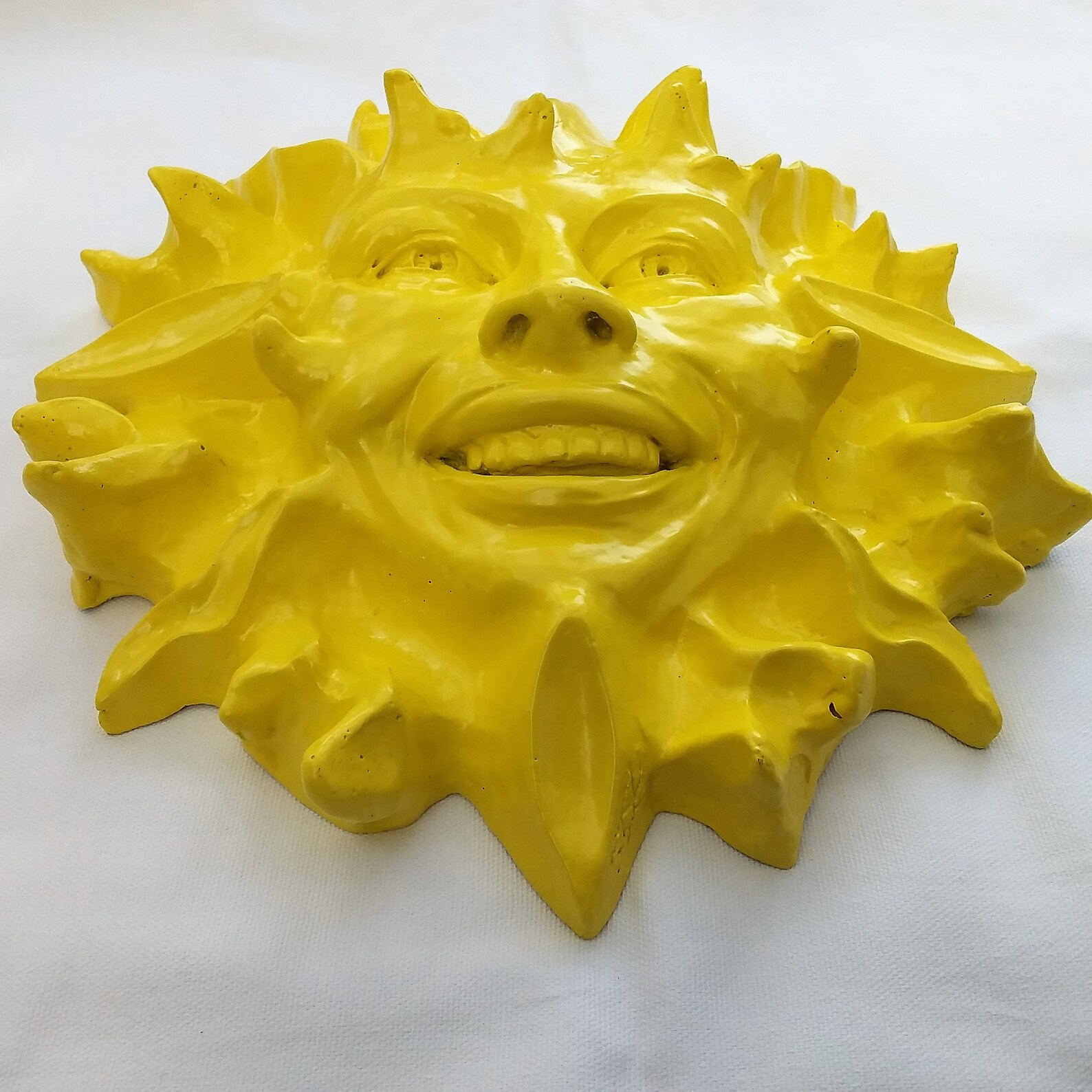 Unique Yellow Sun Face Sculpture 11 Indoor/outdoor | Etsy