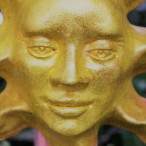 11" Handmade Golden Sun Face Wall Sculpture for Home Decor - Etsy