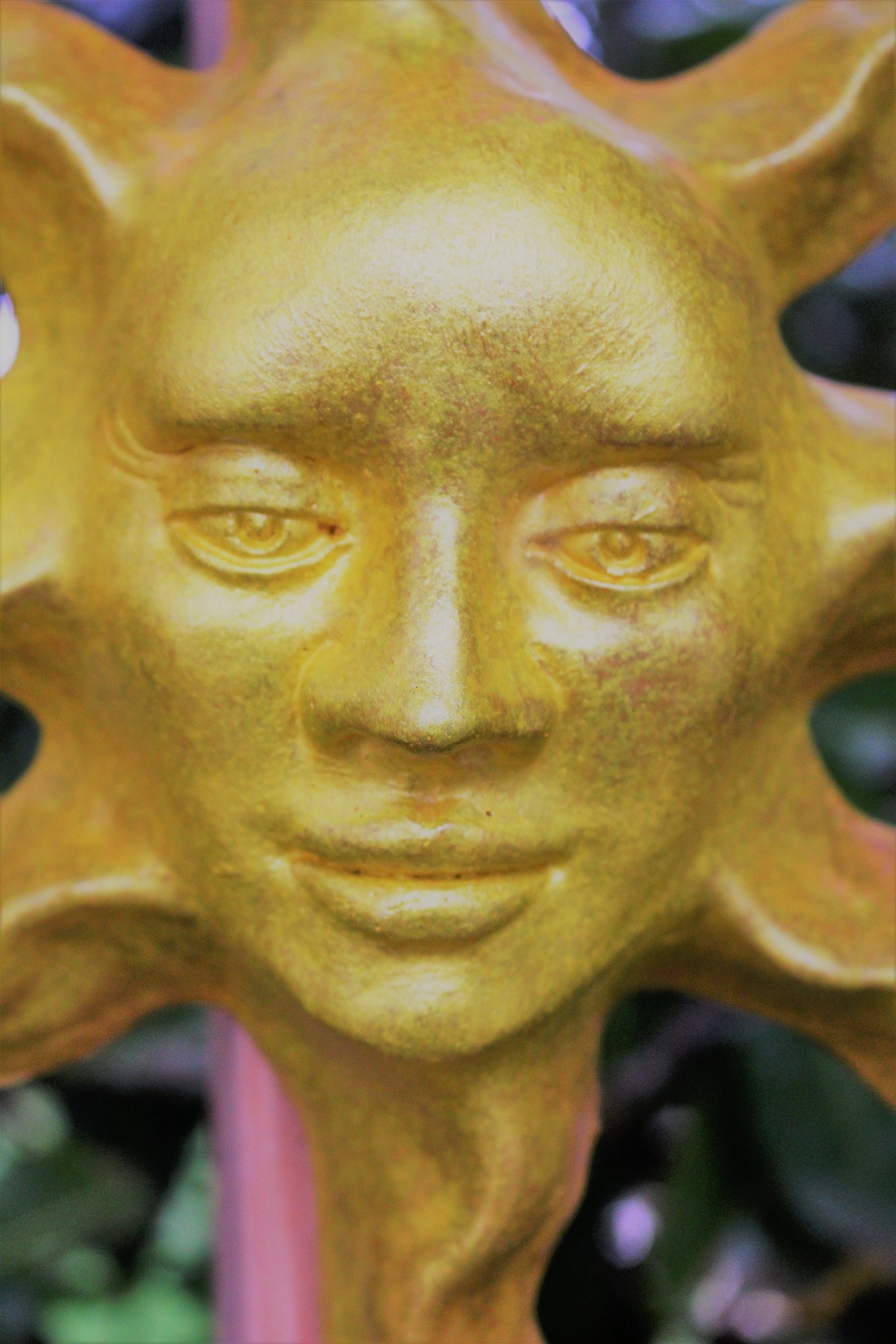 Handmade Golden Sun Face Wall Art Garden Celestial Mask | Etsy