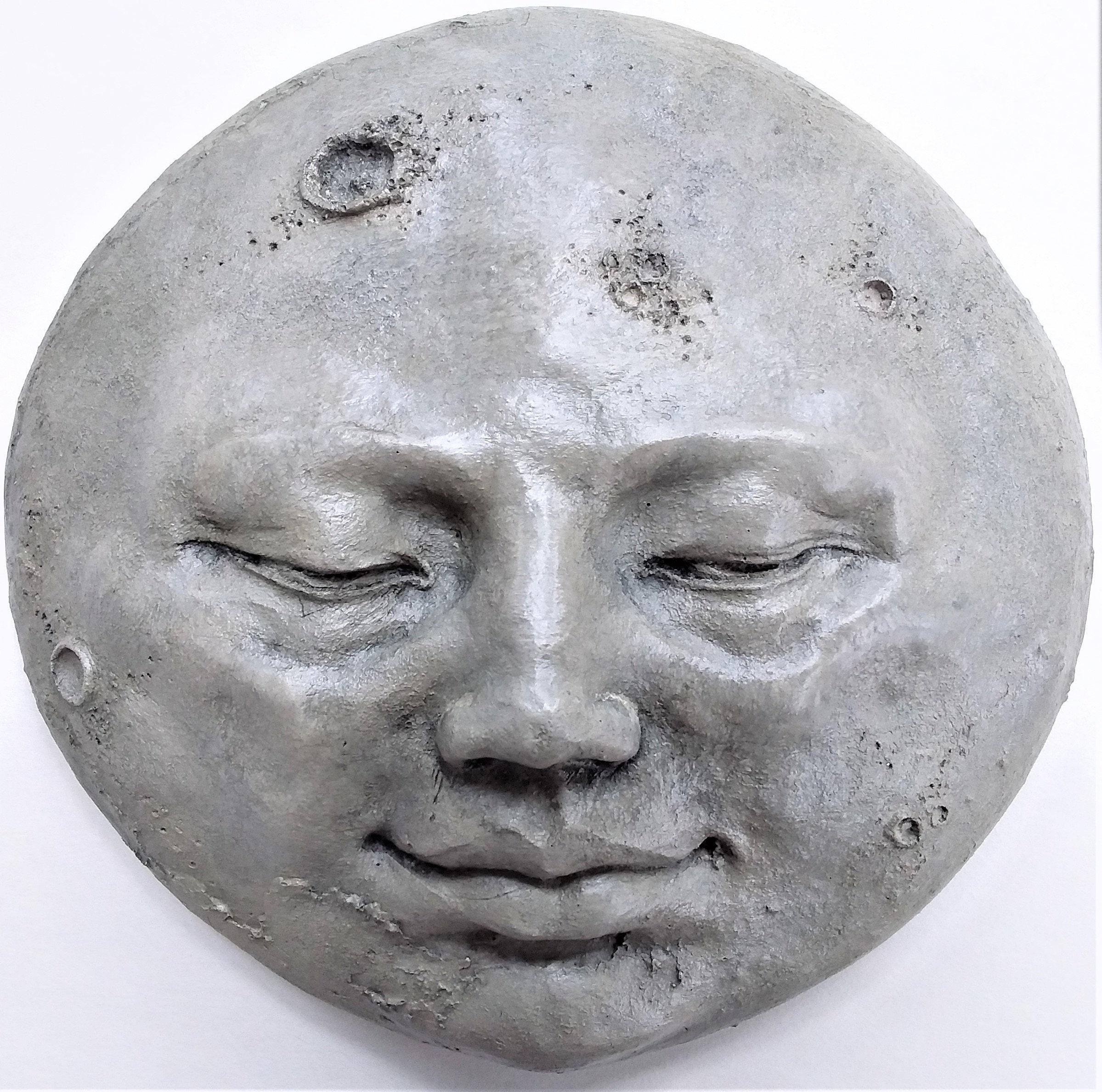 Handmade Full Moon Yard Art, a Weatherproof Cast Stone Wall Sculpture ...