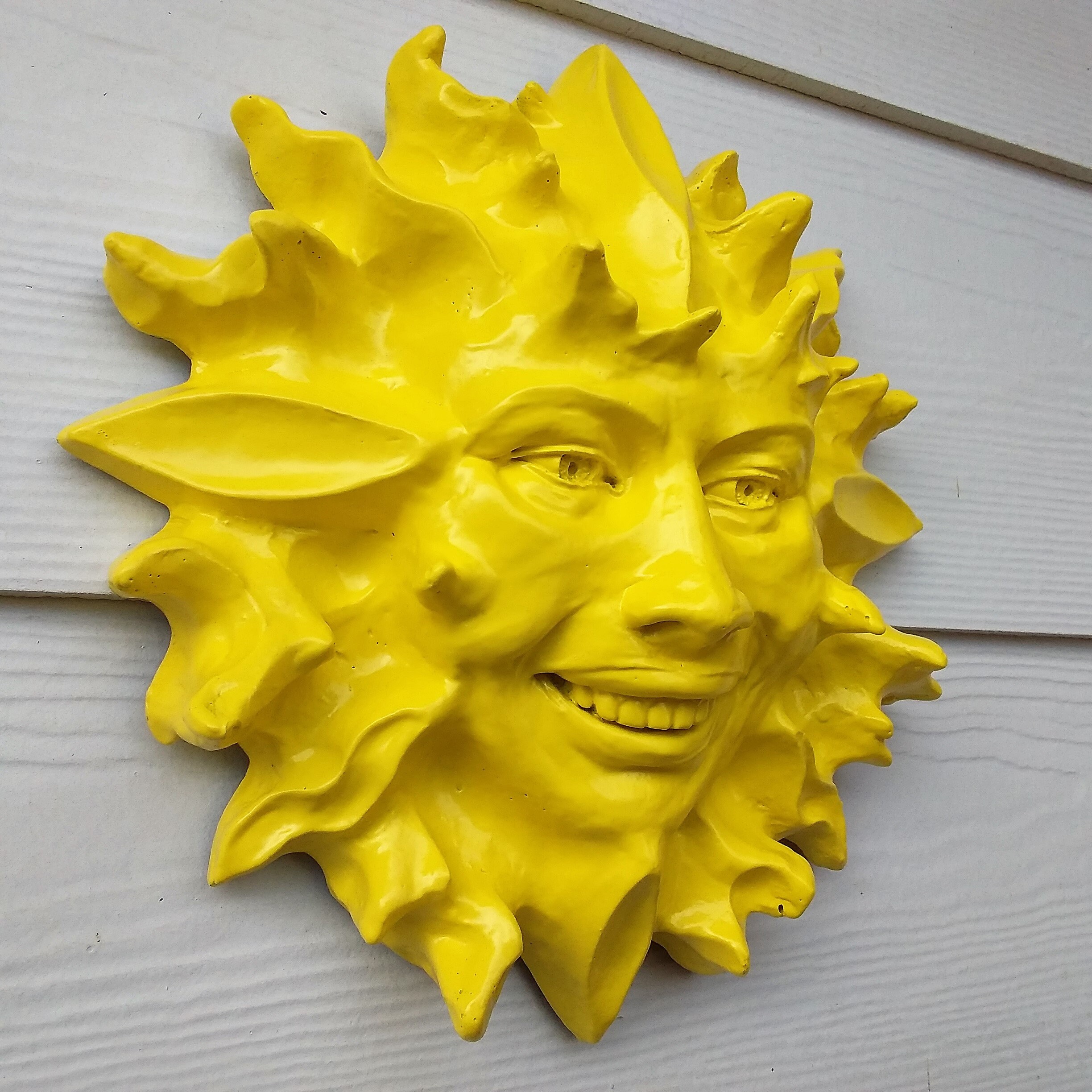 Unique Yellow Sun Face Sculpture 11 Indoor/outdoor | Etsy
