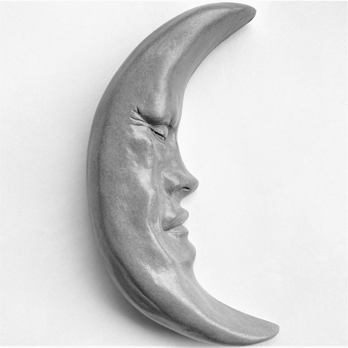 Cast Stone Artwork Crescent Moon Sculpture for Home and - Etsy