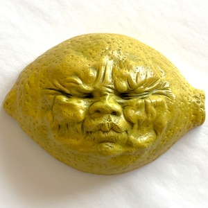 8" Sour Lemon Face, Indoor/outdoor Wall Sculpture, a Unique Decor ...