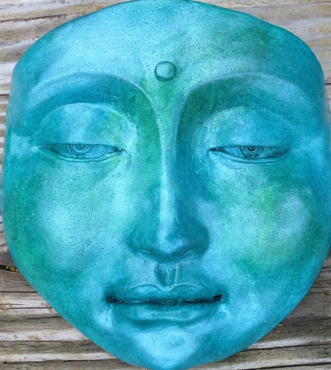 Handmade Tranquil Blue Turquoise Zen Buddha Garden Sculpture, Garden ...