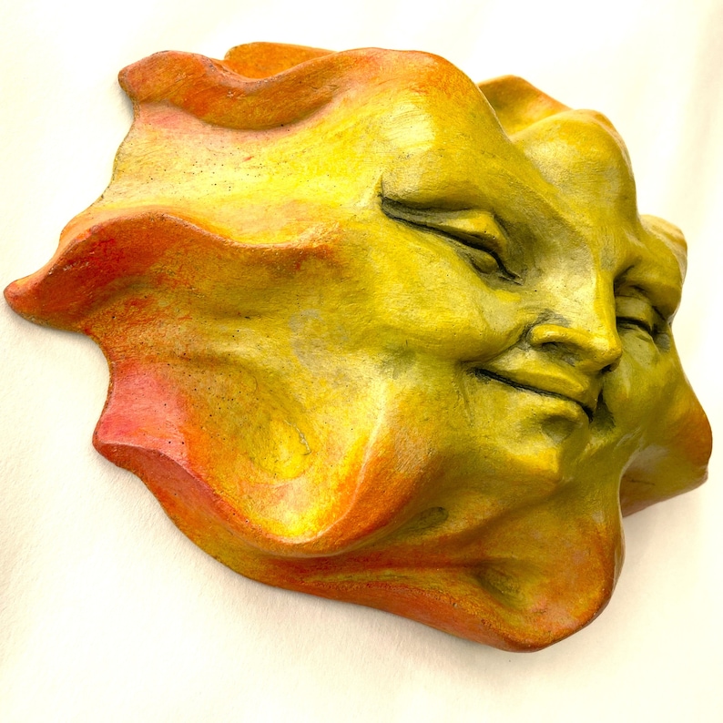 A Handmade Original Yellow Sun Face Wall Sculpture, Beautiful Decor ...