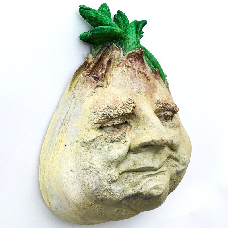 Garden Garlic Face a Unique Weatherproof Handmade Wall | Etsy