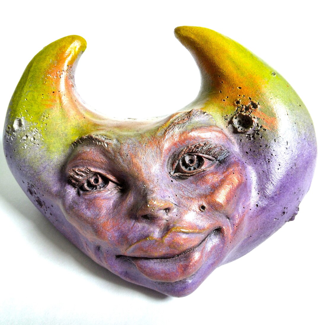 Handcrafted Ornamental Crescent Moon Face, Tasteful, Mysterious ...