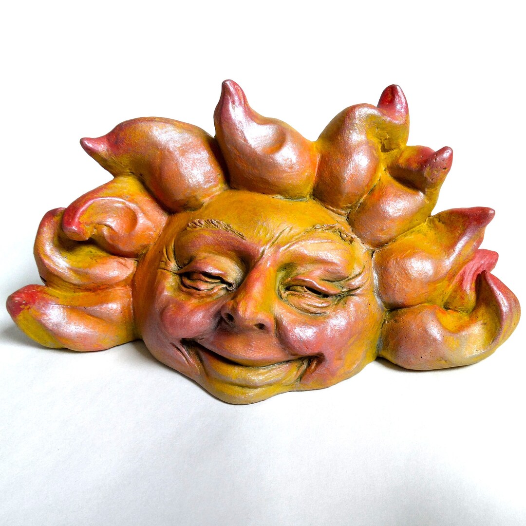 Handmade Sun Face Sculpture, Sold by Artist, Indoor-outdoor ...