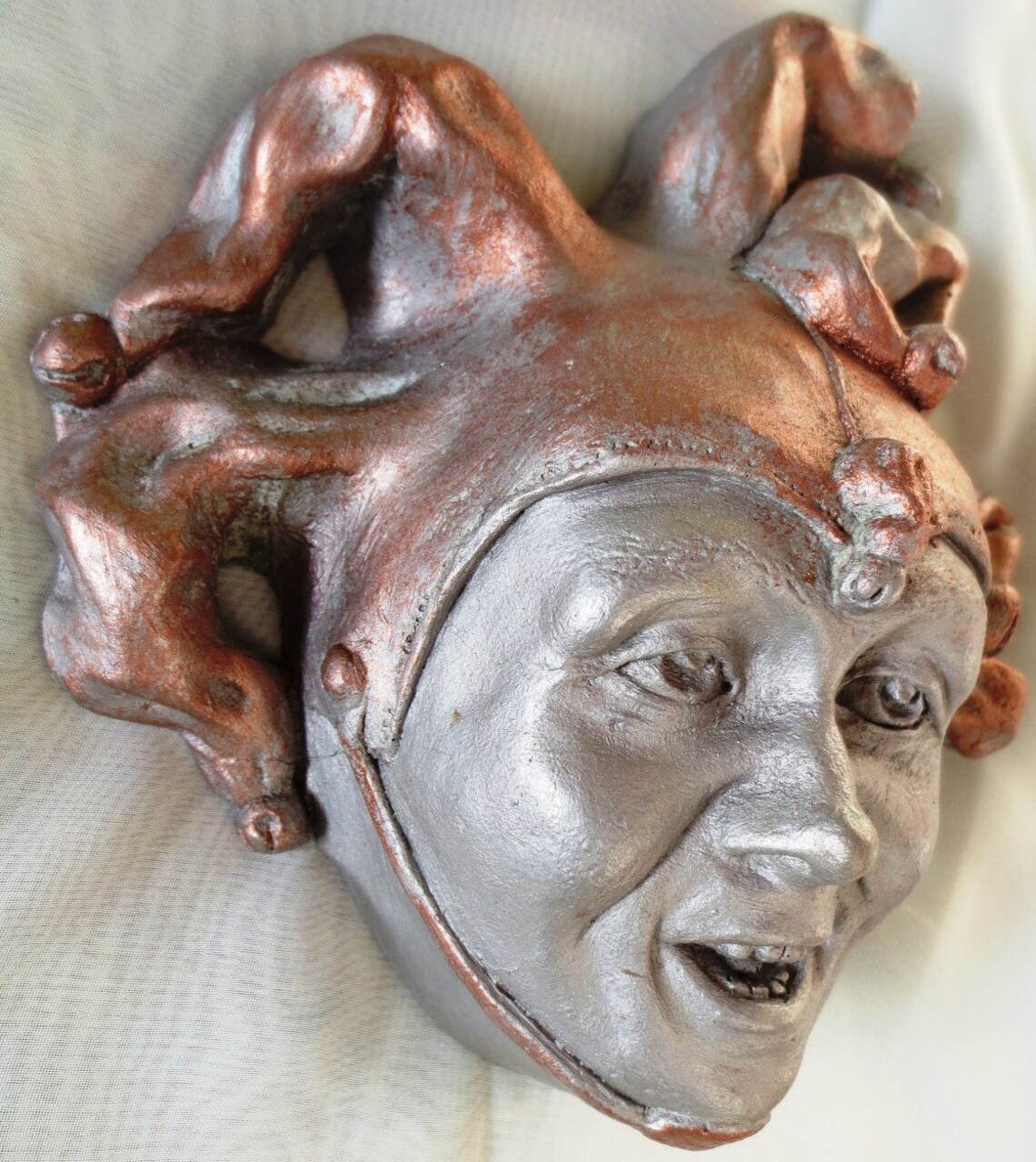 Metallic Jester a Cast Stone Wall Sculpture by Claybraven | Etsy