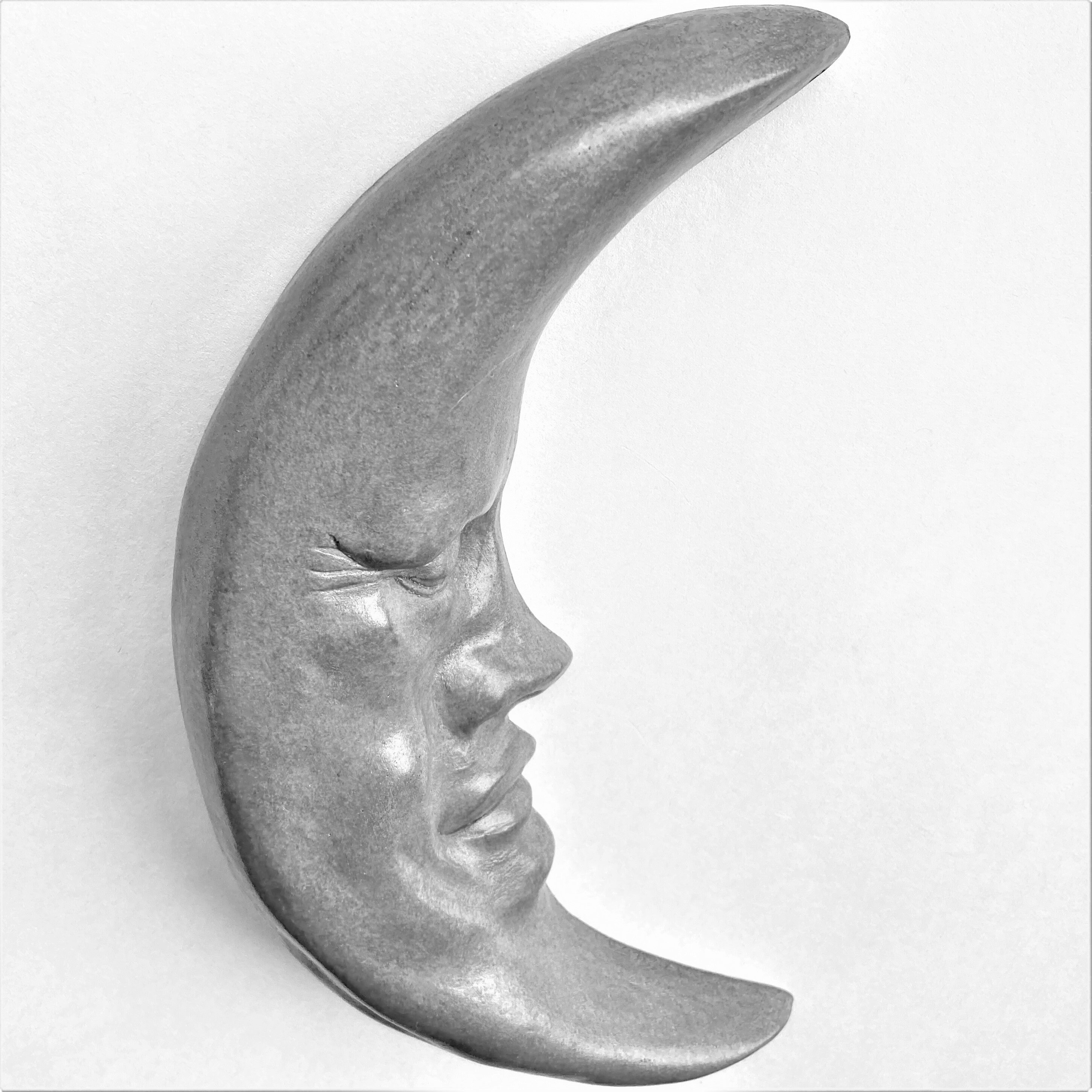 Cast Stone Crescent Moon Sculpture for Home and Garden Great | Etsy