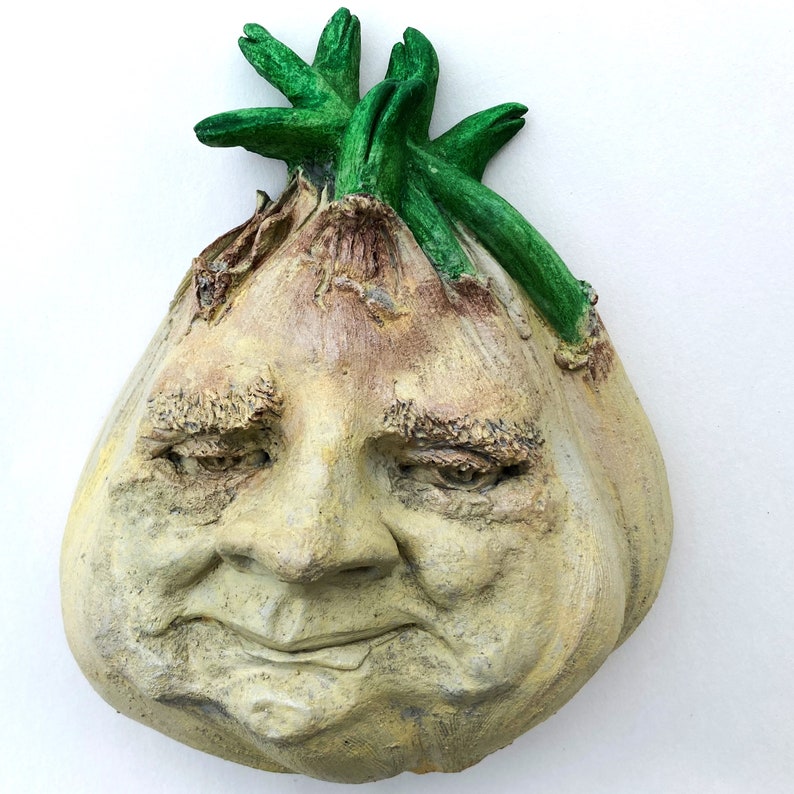 Garden Garlic Face a Unique Weatherproof Handmade Wall - Etsy