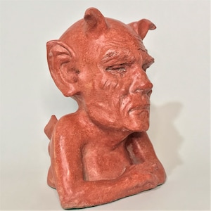 8" Red Devil Statue, a Cute, Thoughtful Indoor-outdoor Folk Art ...