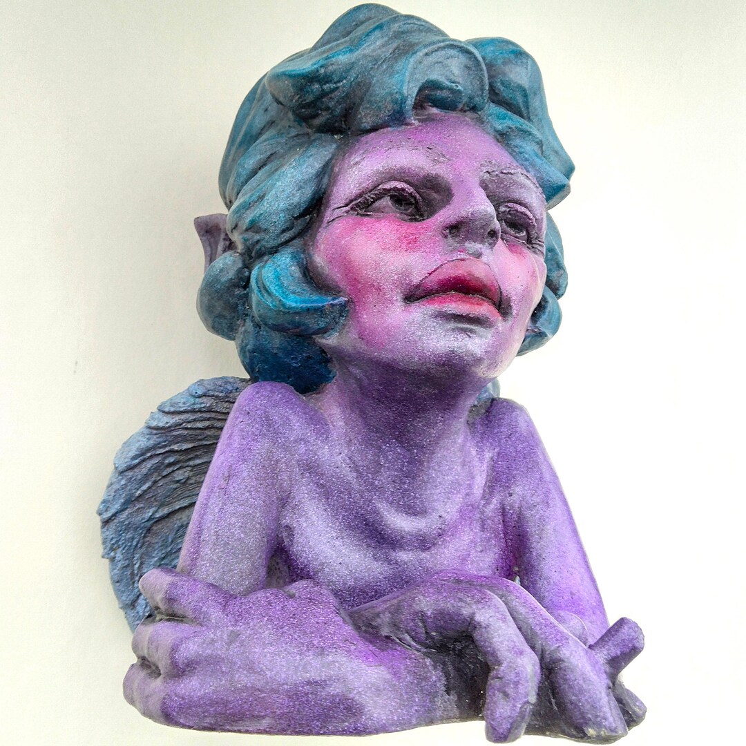 Wise Angel, Taking a Cigarette Break, Unique Handmade Cast Stone ...