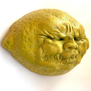 Handmade Original Lemon Face Wall Sculpture, Ready-to-hang Figurine ...